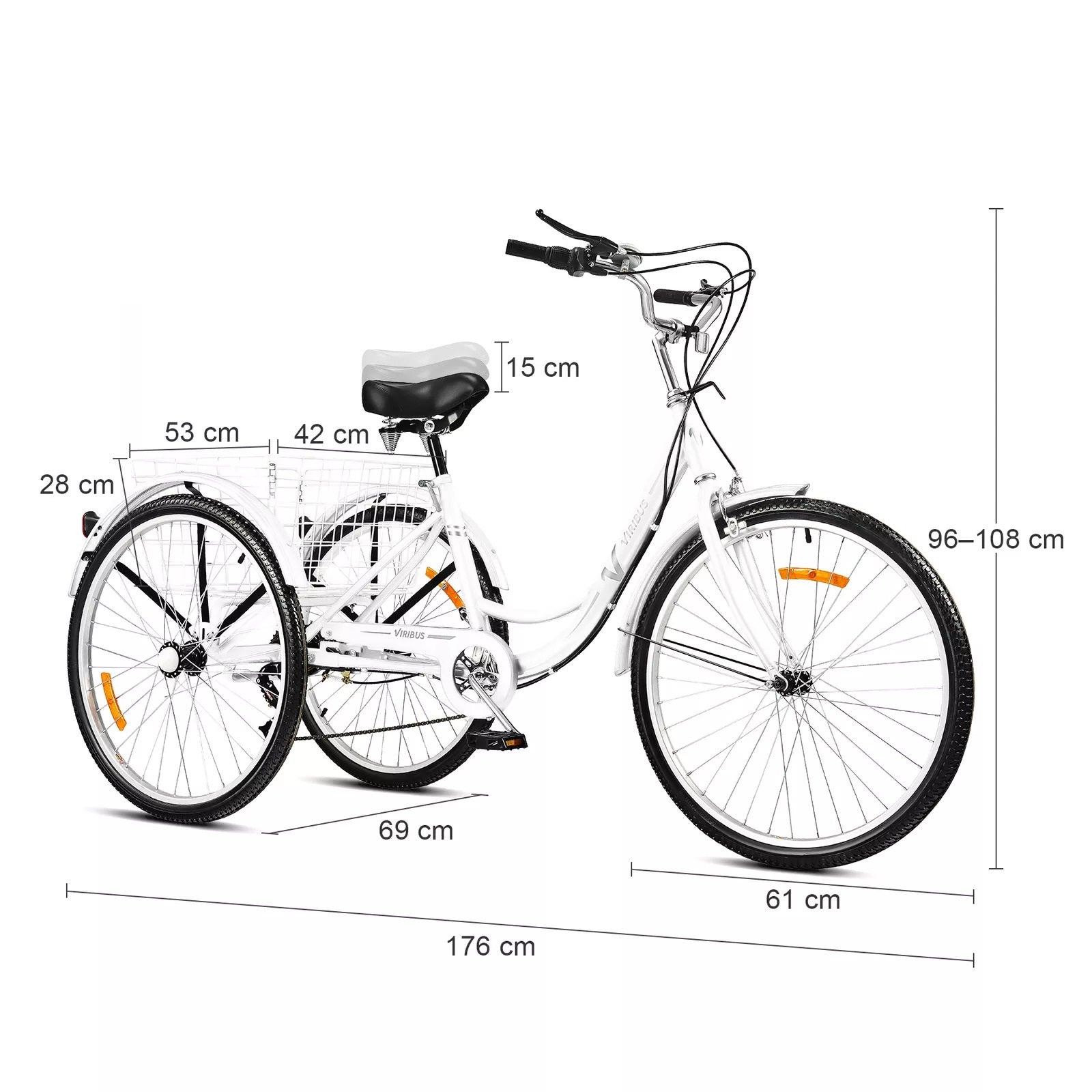Viribus 7Sp 24in/26in Adult Tricycle – All Around E-Bikes